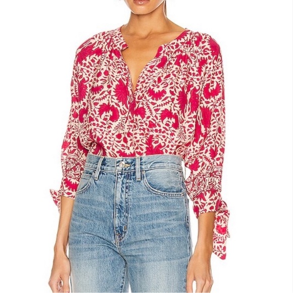 Natalie Martin | Tops | Natalie Martin Renata Silk Blouse In Wing Print ...
